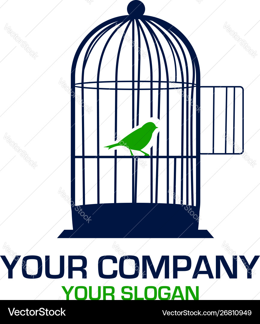 Bird cage logo design Royalty Free Vector Image