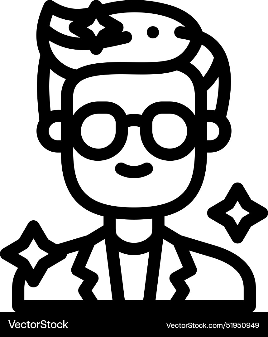 Celebrity icon thin linear style design isolated Vector Image