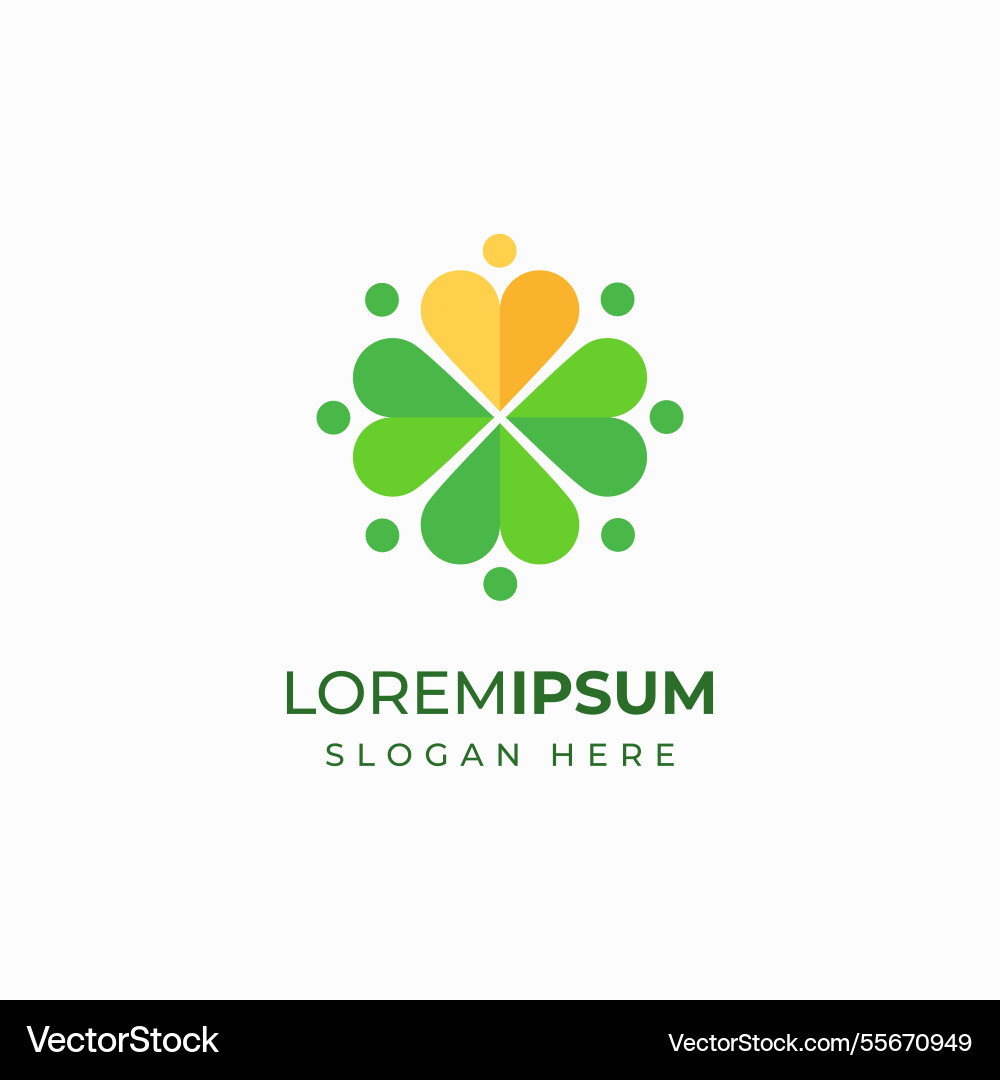 Cloverleaf for community logo clover icon company Vector Image
