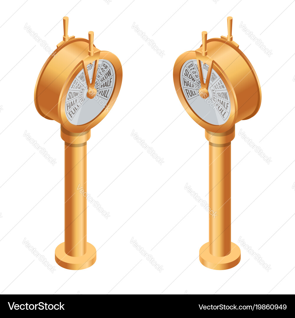 Isometric machine telegraph the device Royalty Free Vector