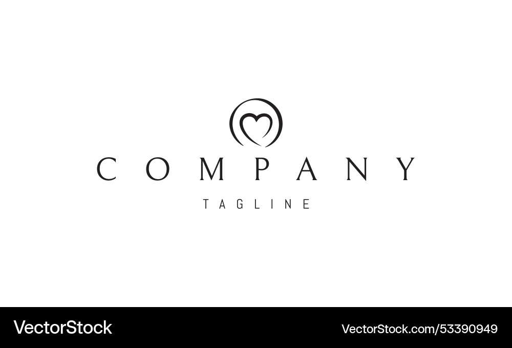 Logo with an abstract image of a heart Royalty Free Vector