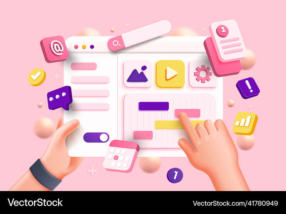 Modern 3d of dashboard concept Royalty Free Vector Image