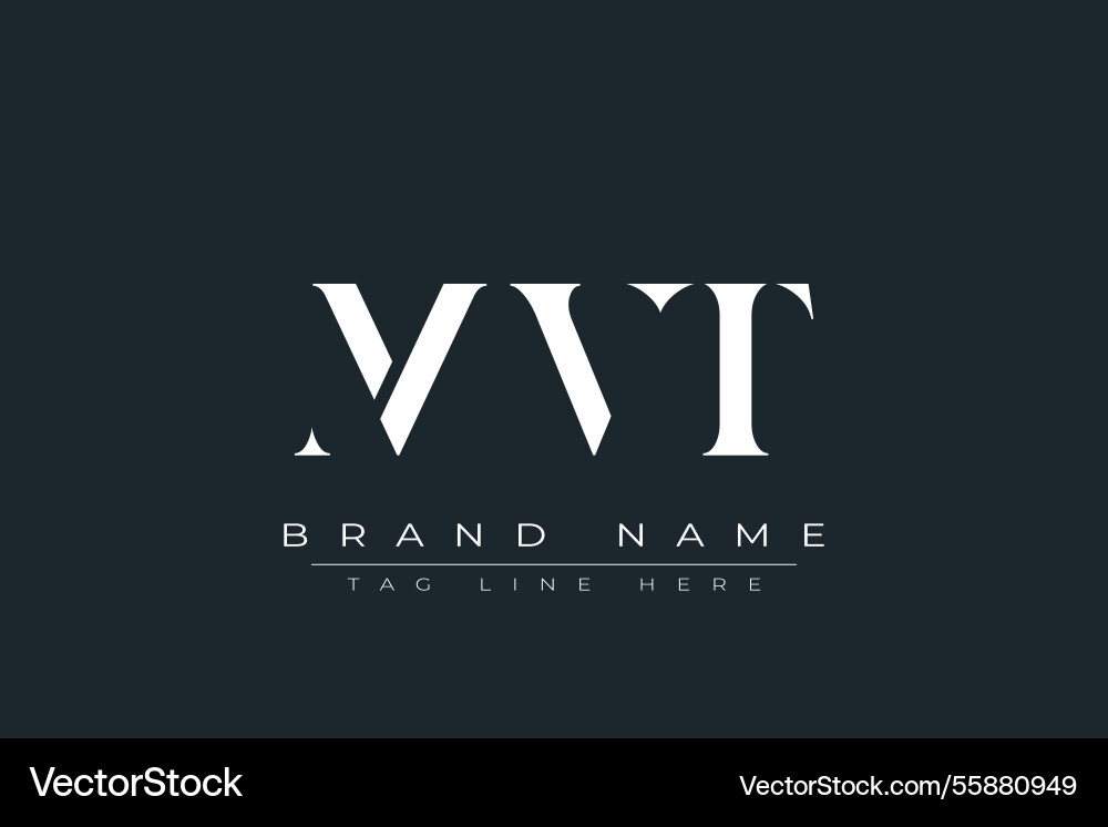 Mvt abstract letter logo design Royalty Free Vector Image