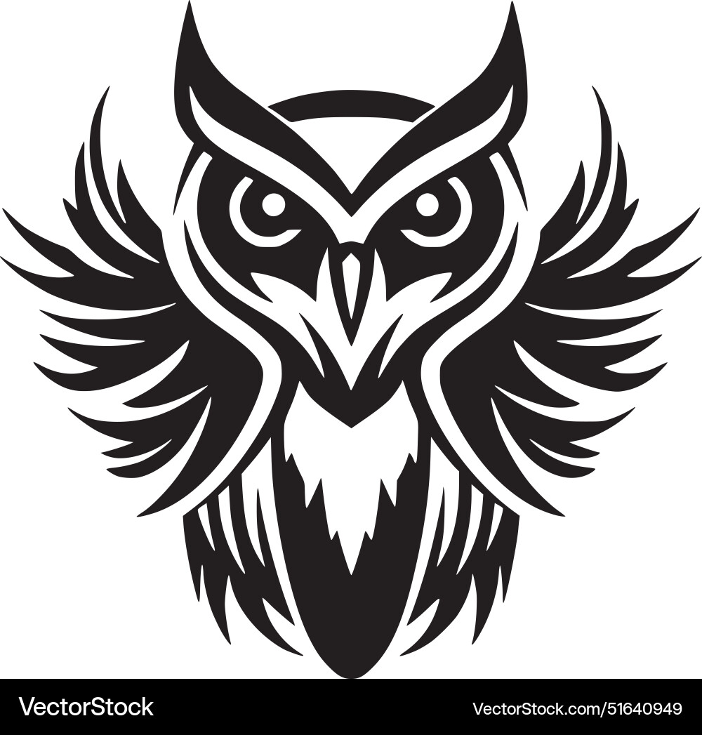 Owl - black and white Royalty Free Vector Image