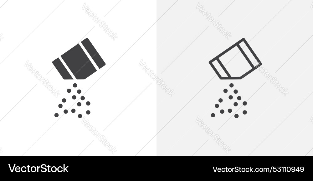 Packet soluble powder thin line icon set Vector Image