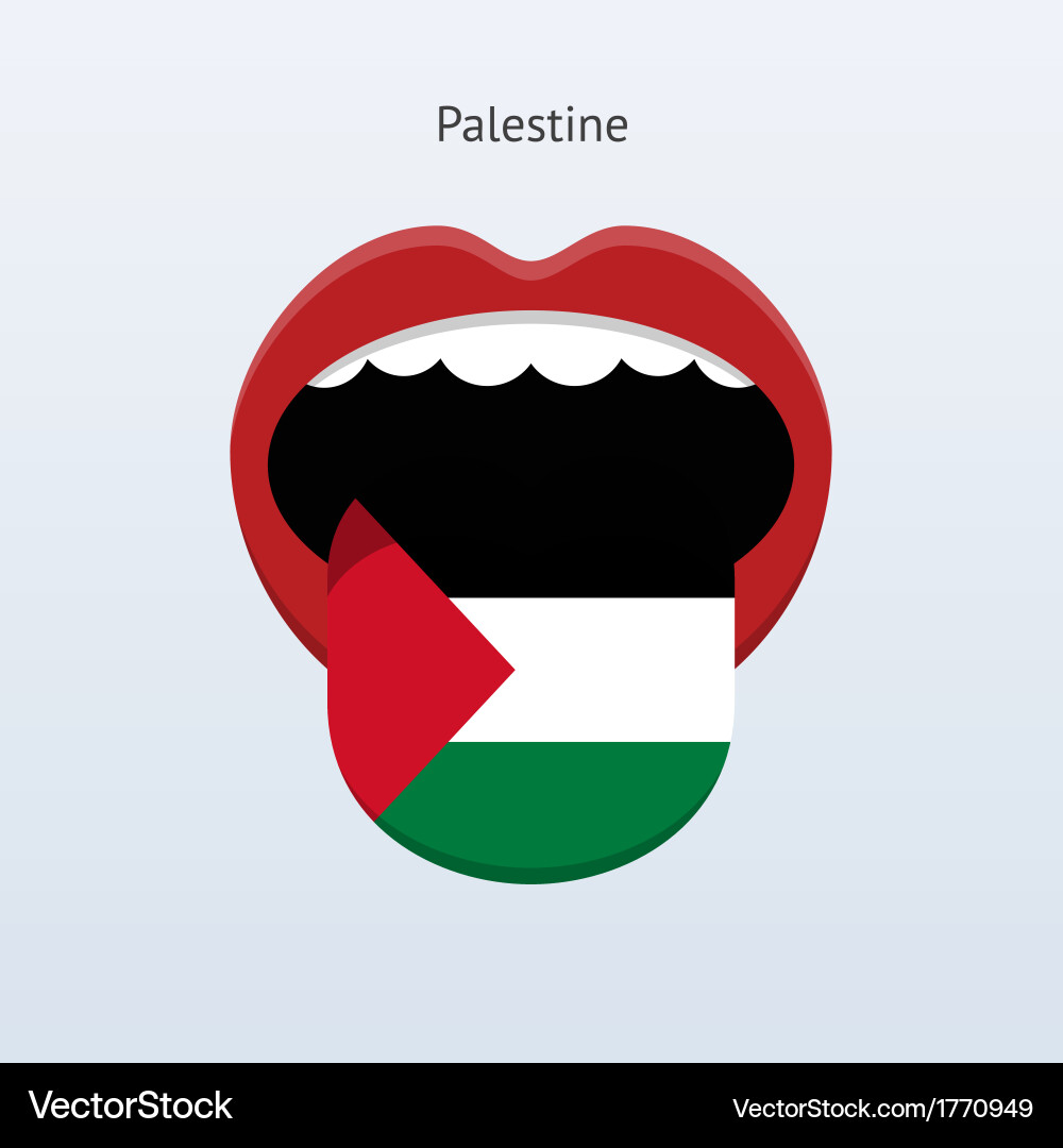Palästina Sprache abstrakt menschliche Zunge Vektorbild