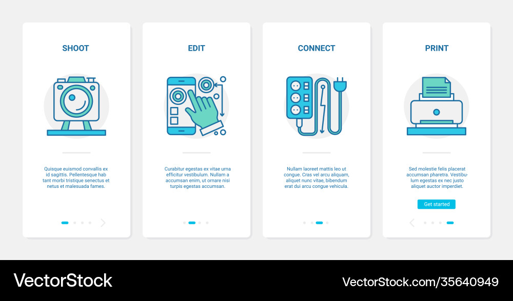 Photography line electronic devices ux ui Vector Image