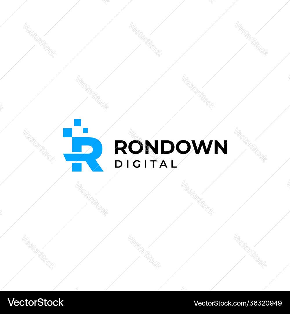 R digital logo Royalty Free Vector Image - VectorStock