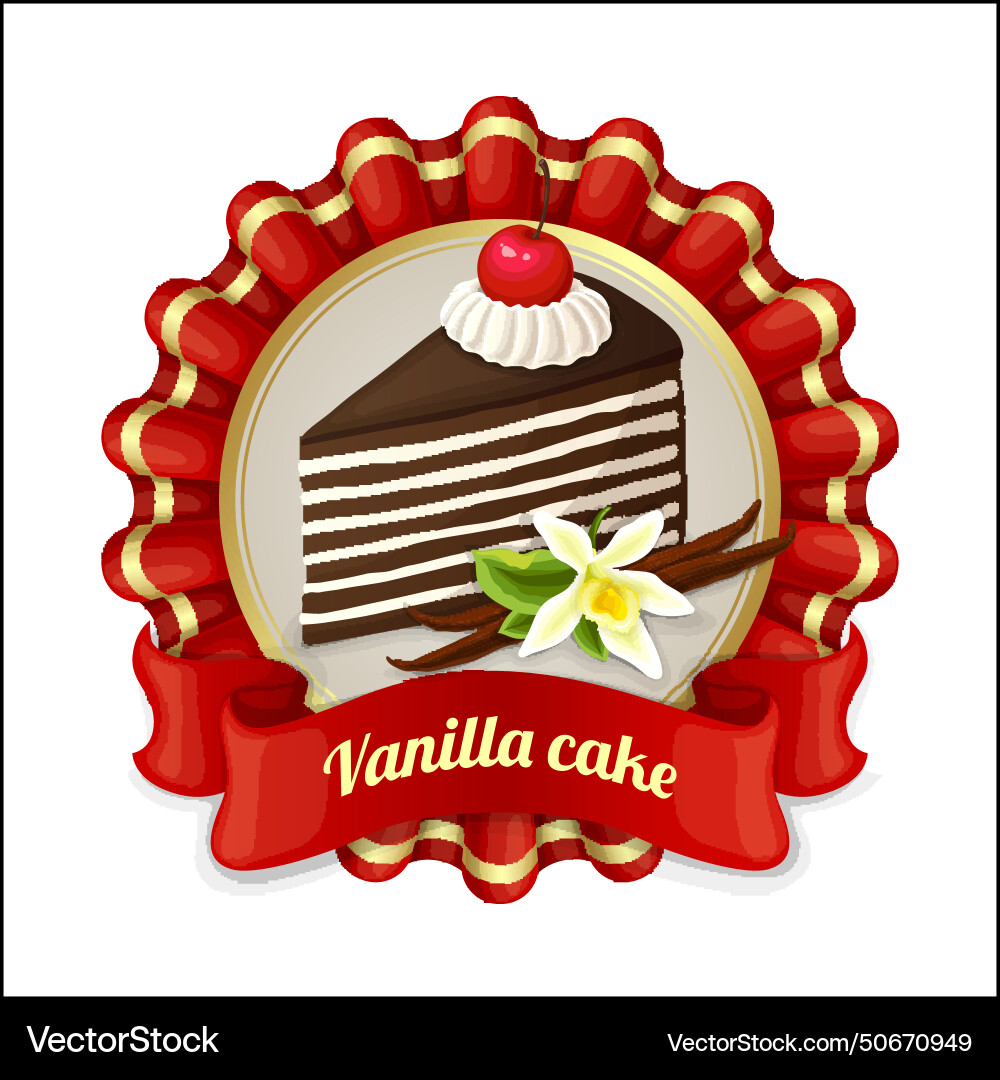 Vanilla Kuchen Etikett und Logo Design-Datei Royalty Free Vector