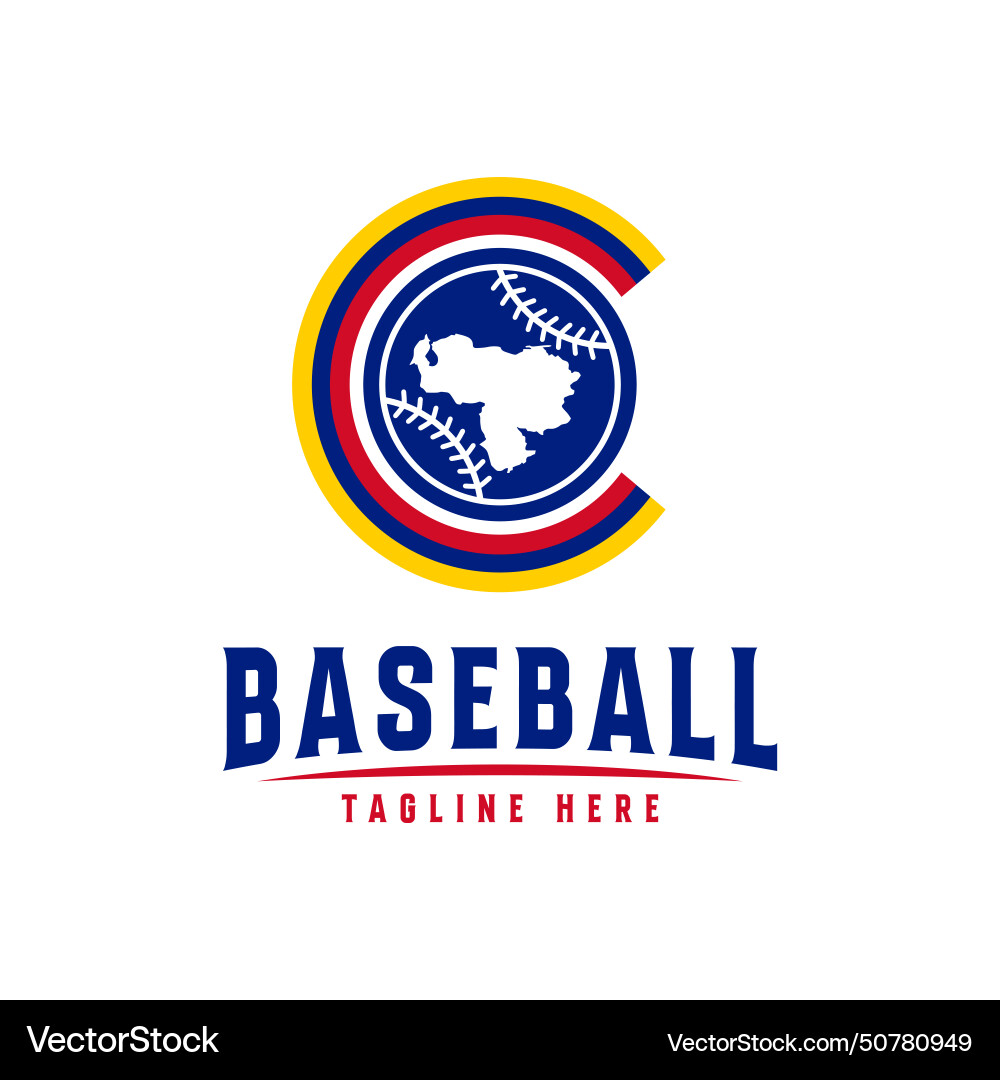 Venezuela baseball sports logo Royalty Free Vector Image