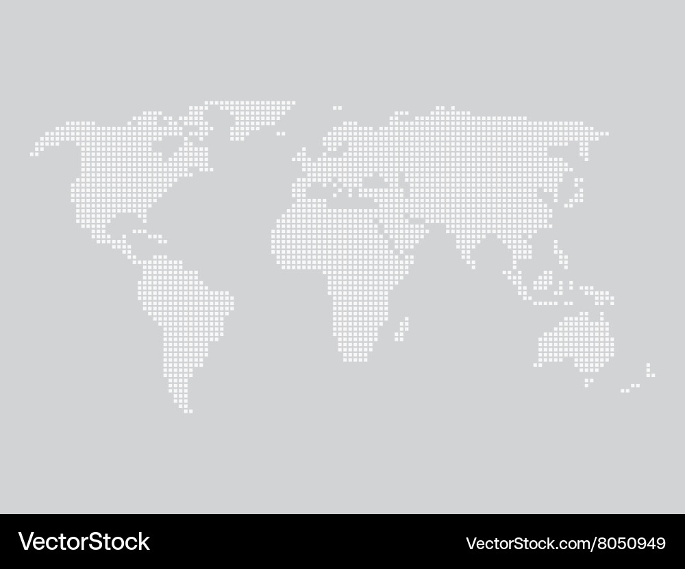 World map made of squares Royalty Free Vector Image