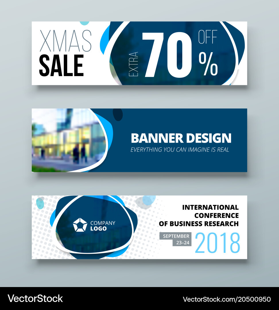 Banner template design presentation concept blue Vector Image