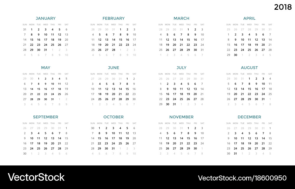 Calendar infographic table chart presentation Vector Image