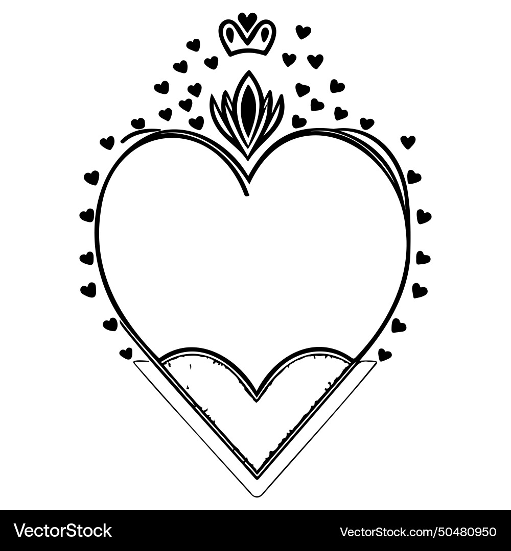 Doodle abstract sketch love heart draw Royalty Free Vector