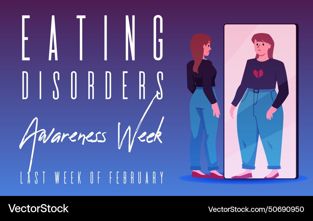 Eating disorder awareness week t banner Royalty Free Vector