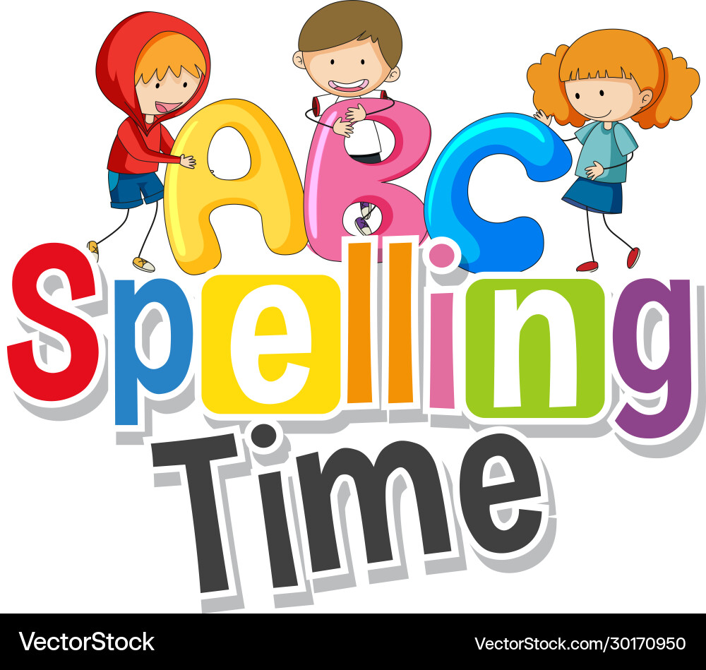 Font design for word spelling time with kids Vector Image