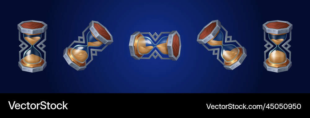 Hourglass animation sprite rotating game icon Vector Image