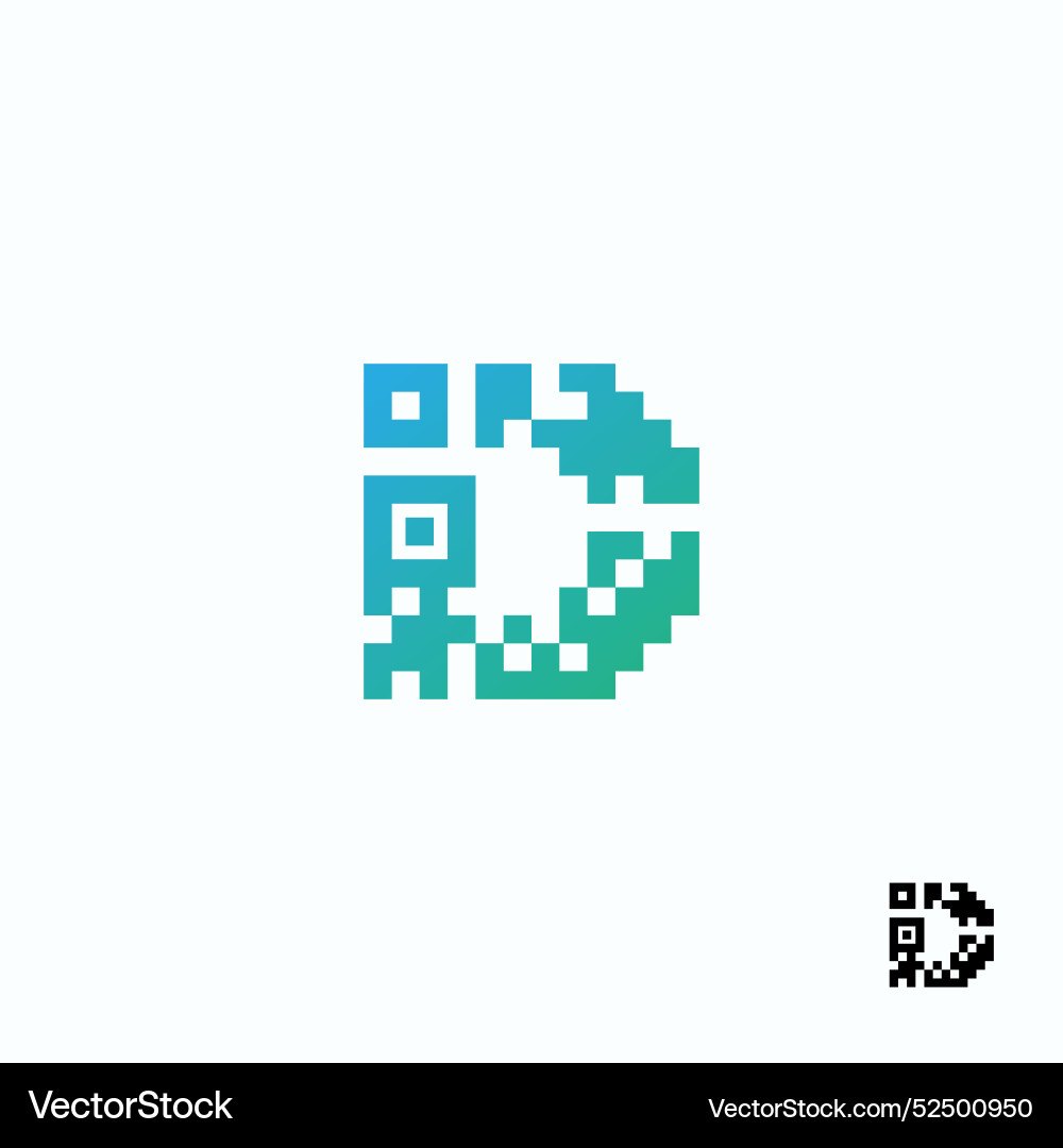 Letter d creative technological modern data pixel Vector Image