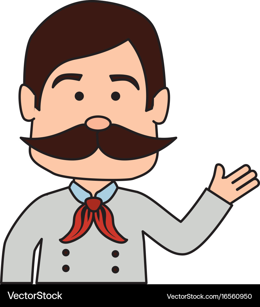 Man with mustache avatar character Royalty Free Vector Image