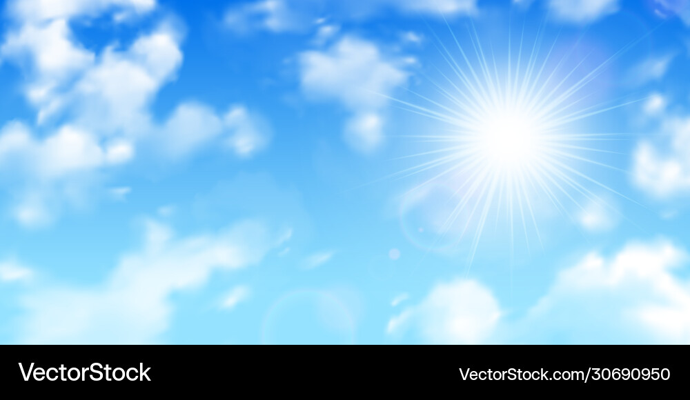 Realistic clouds sky background Royalty Free Vector Image
