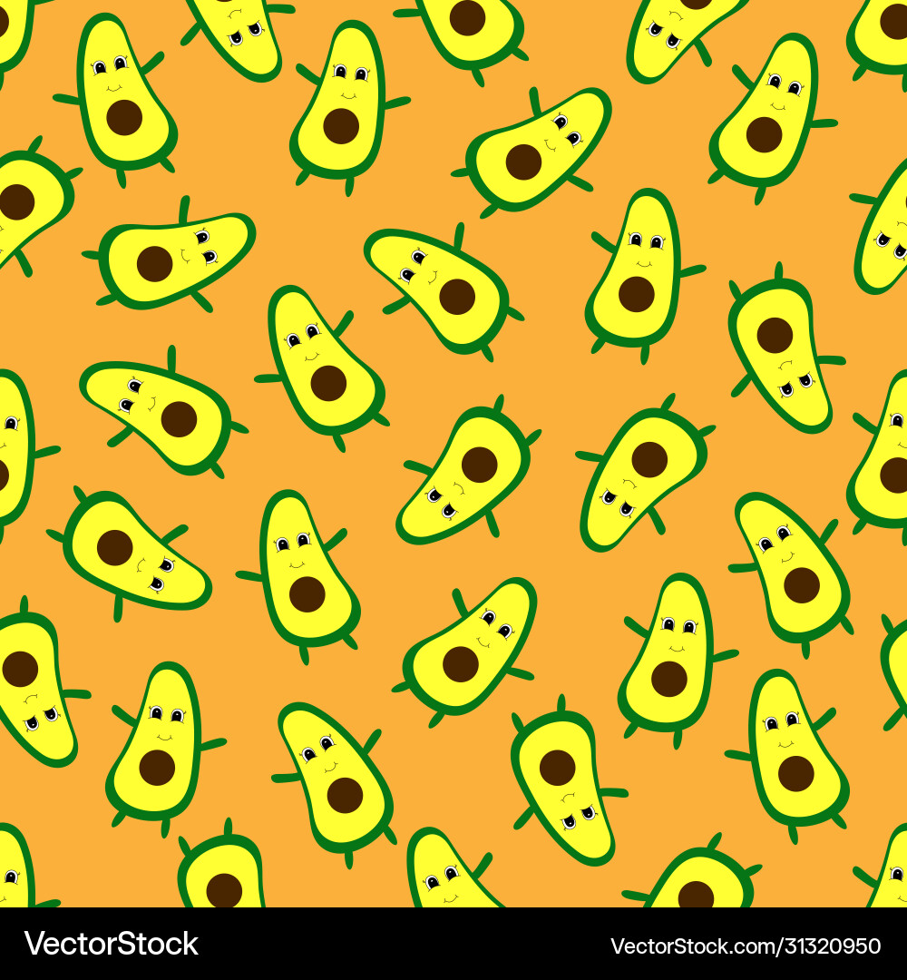 Seamless pattern with avocado Royalty Free Vector Image