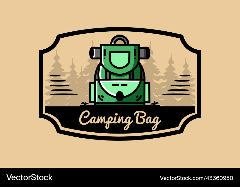 Simple camping bag design Royalty Free Vector Image