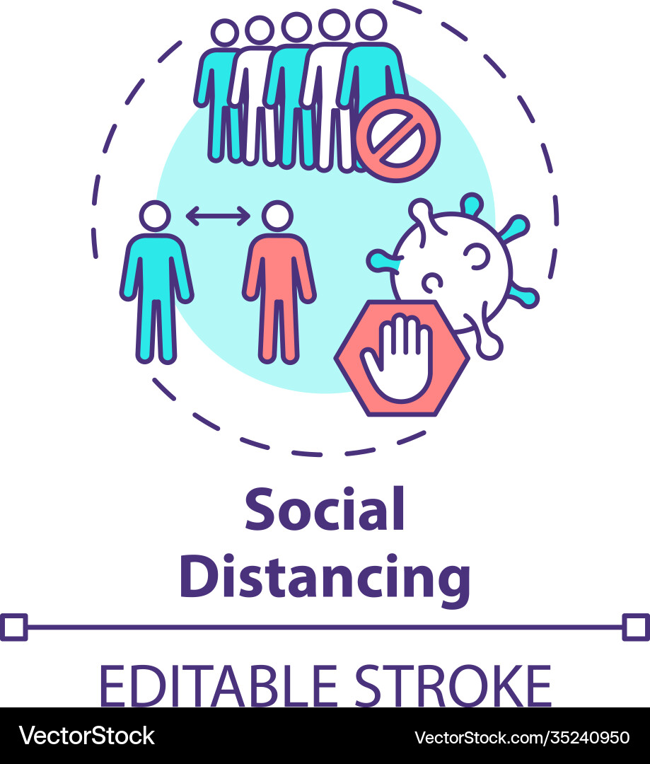 Social distancing concept icon Royalty Free Vector Image