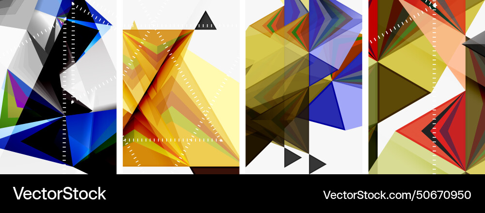 Triangle blend geometric concept poster designs Vector Image
