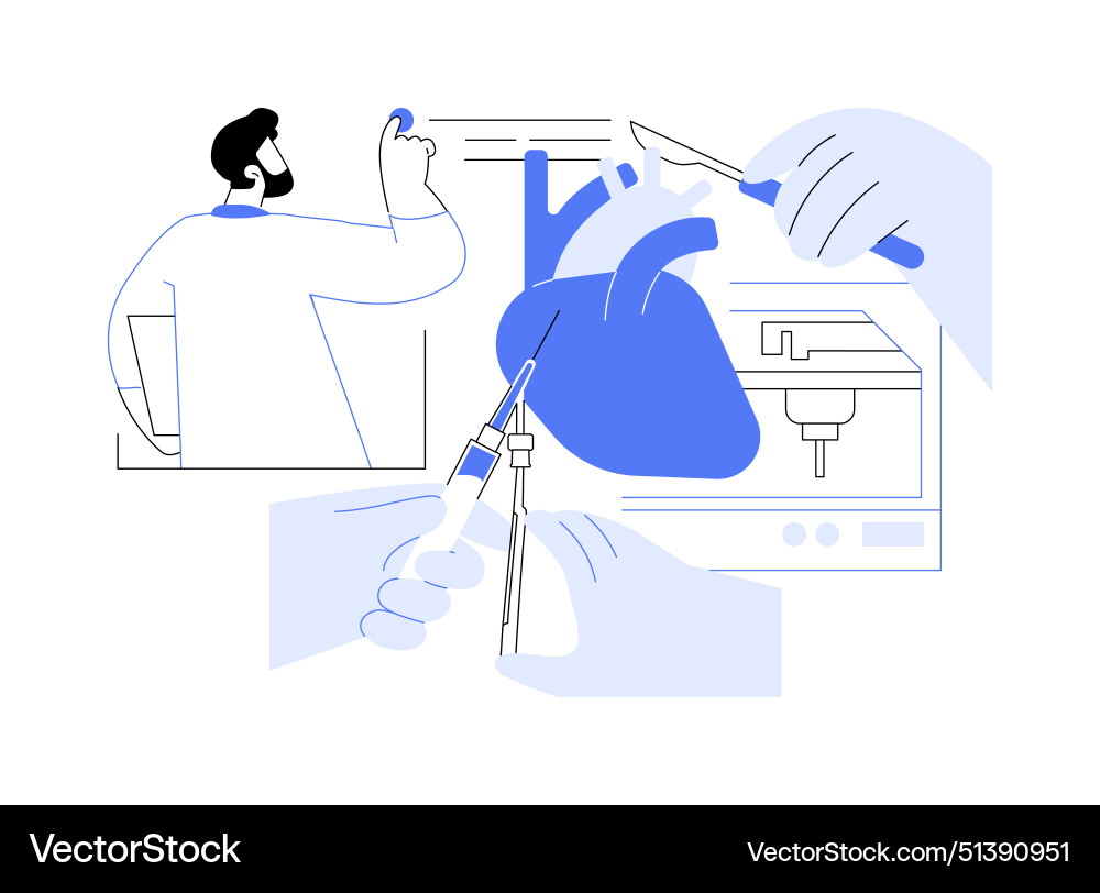 3d printed anatomical model isolated cartoon Vector Image