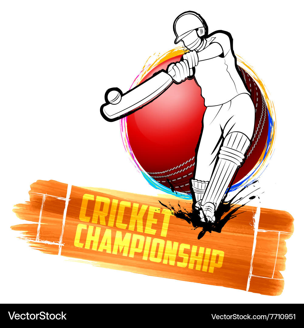 Batsman playing cricket championship Royalty Free Vector