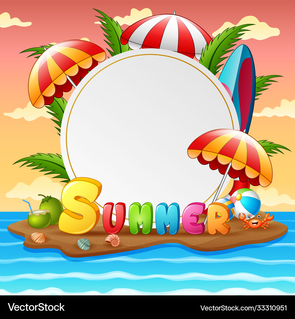 Border template with summer holidays composition o