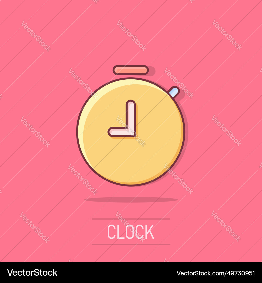 Cartoon Uhren-Timer-Symbol im Comic-Stil Zeit Vektorbild