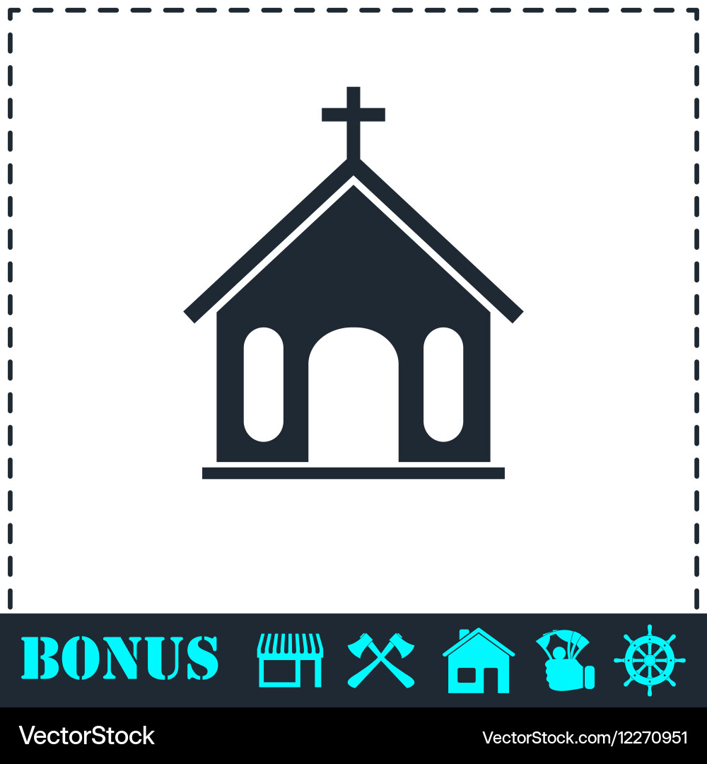 Church Icon - Simple Flat Style Royalty Free Vector Image