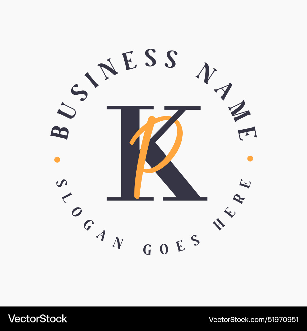 Elegant letter kp initials logo for corporate Vector Image