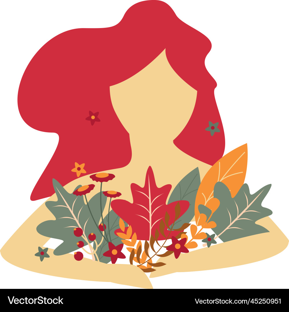 Girl with flowers Royalty Free Vector Image - VectorStock