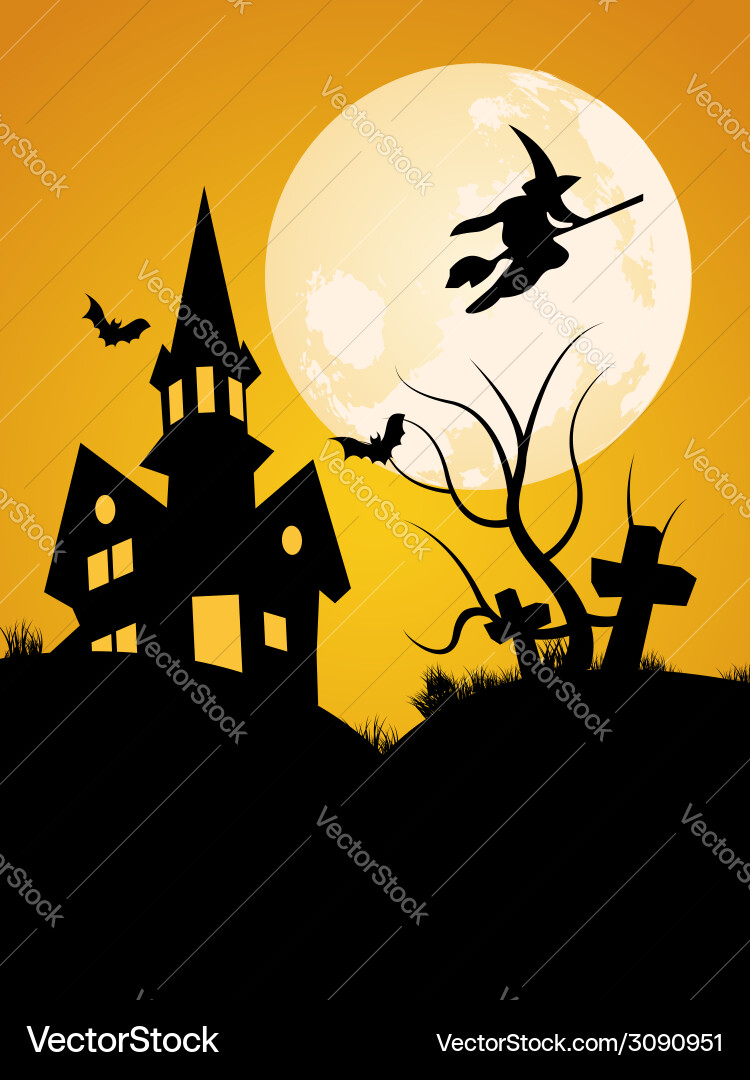 Halloween castle Royalty Free Vector Image - VectorStock
