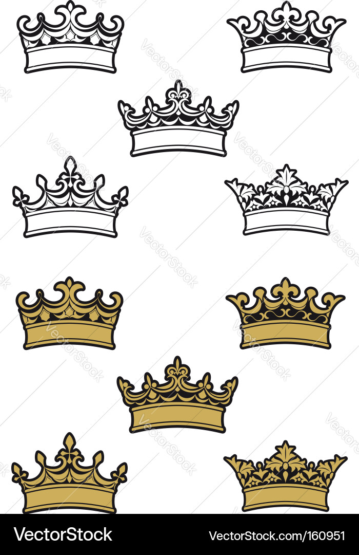 Heraldic crowns Royalty Free Vector Image - VectorStock