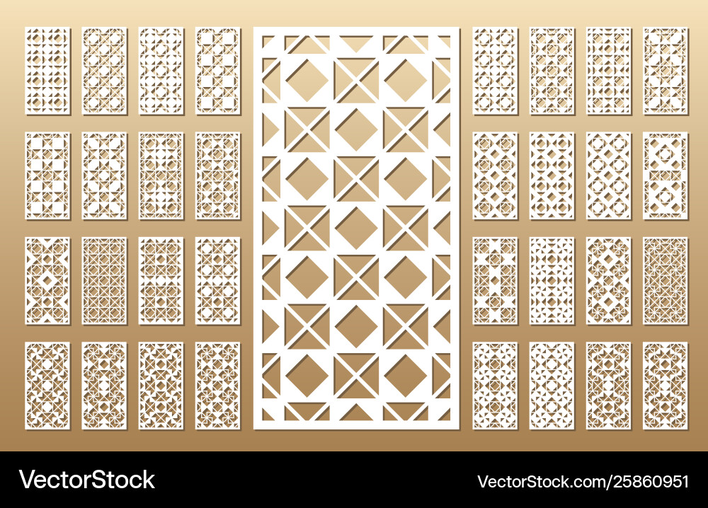 Intricate Geometric Cutout Panels Royalty Free Vector Image