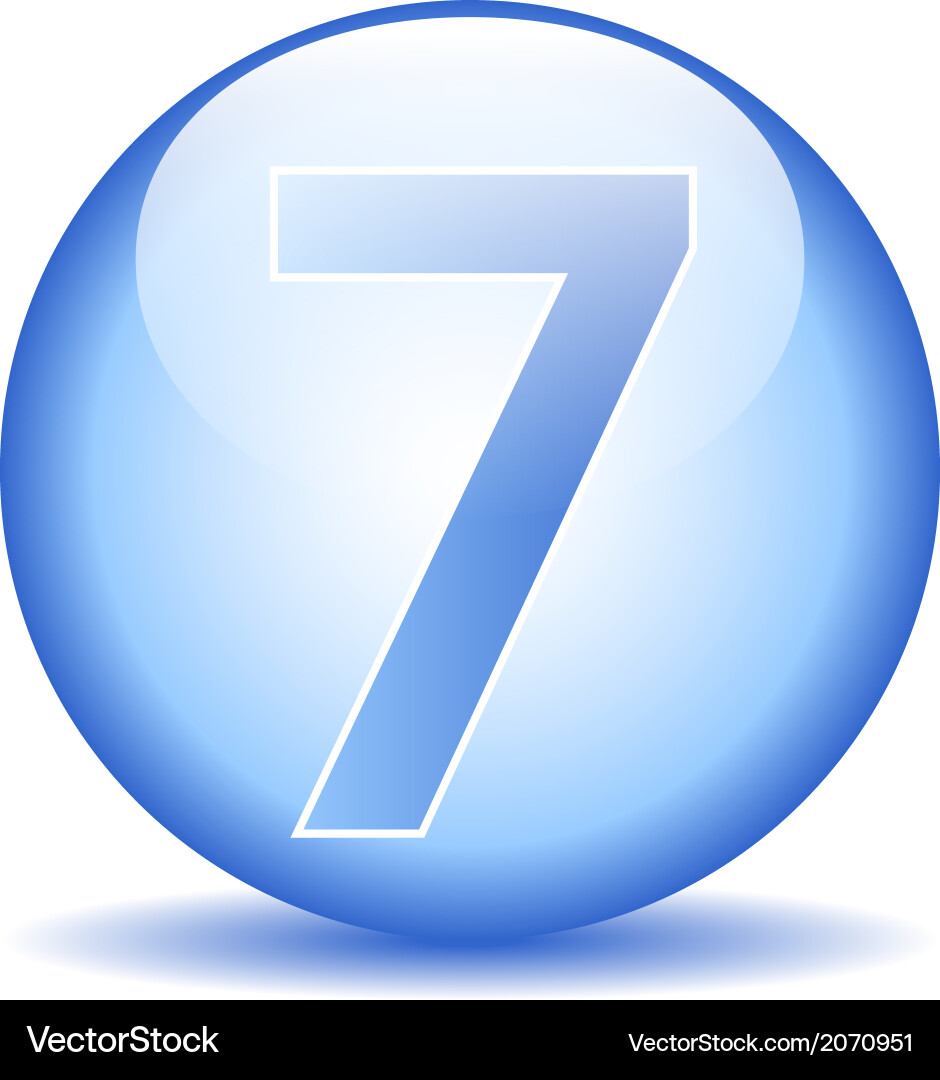 Number seven button Royalty Free Vector Image - VectorStock