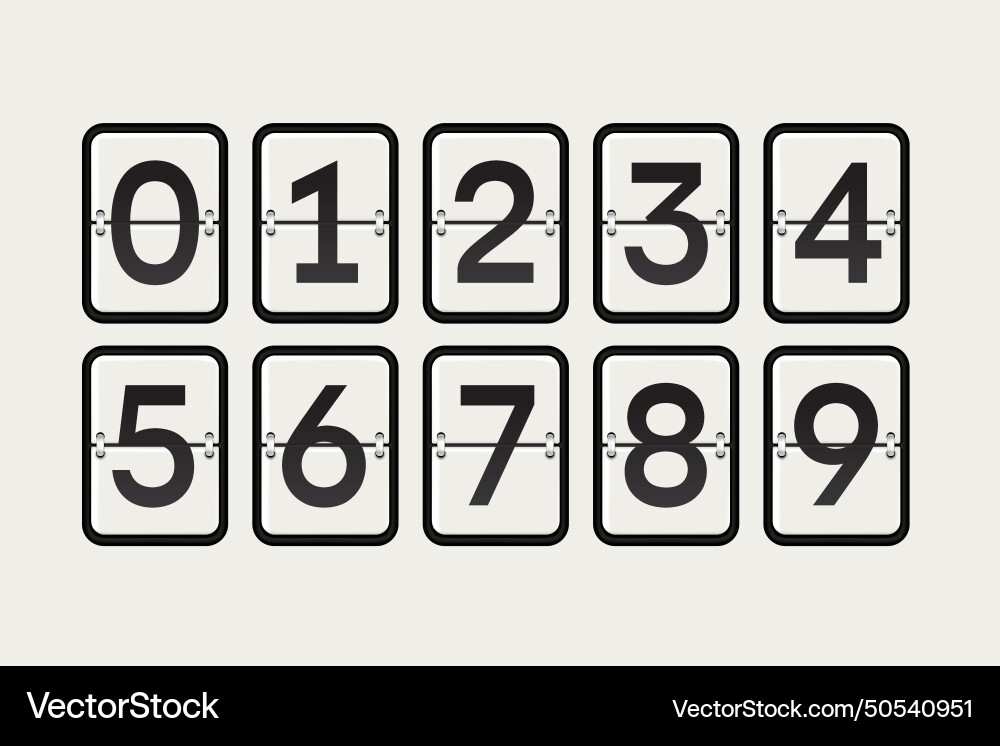 Plastic score board digits set Royalty Free Vector Image