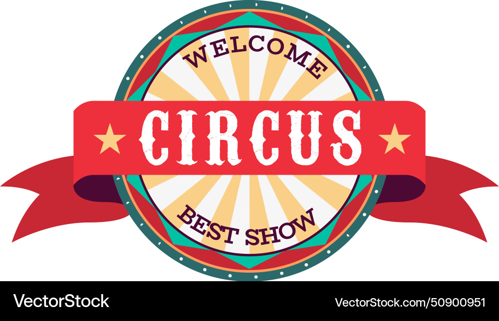 Round circus label carnival show badge template Vector Image