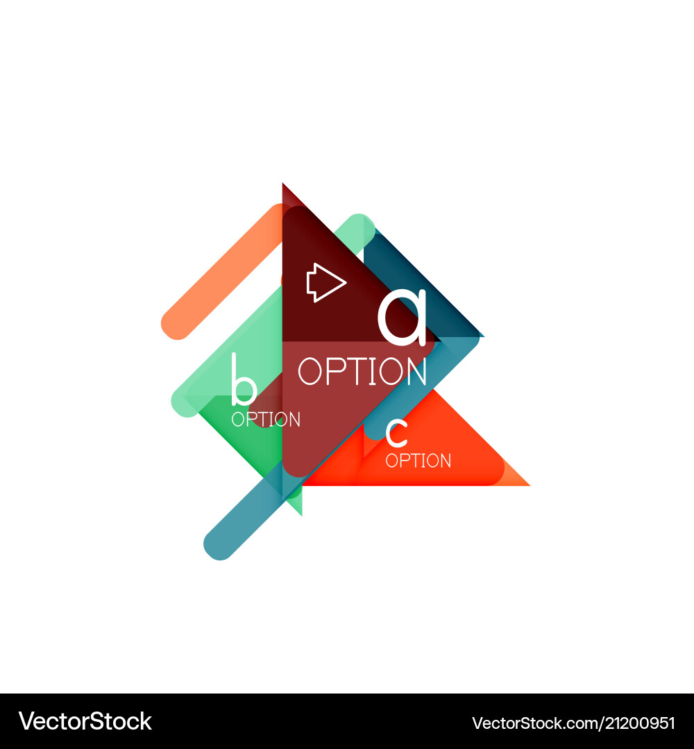 Triangle data visualization design option Vector Image