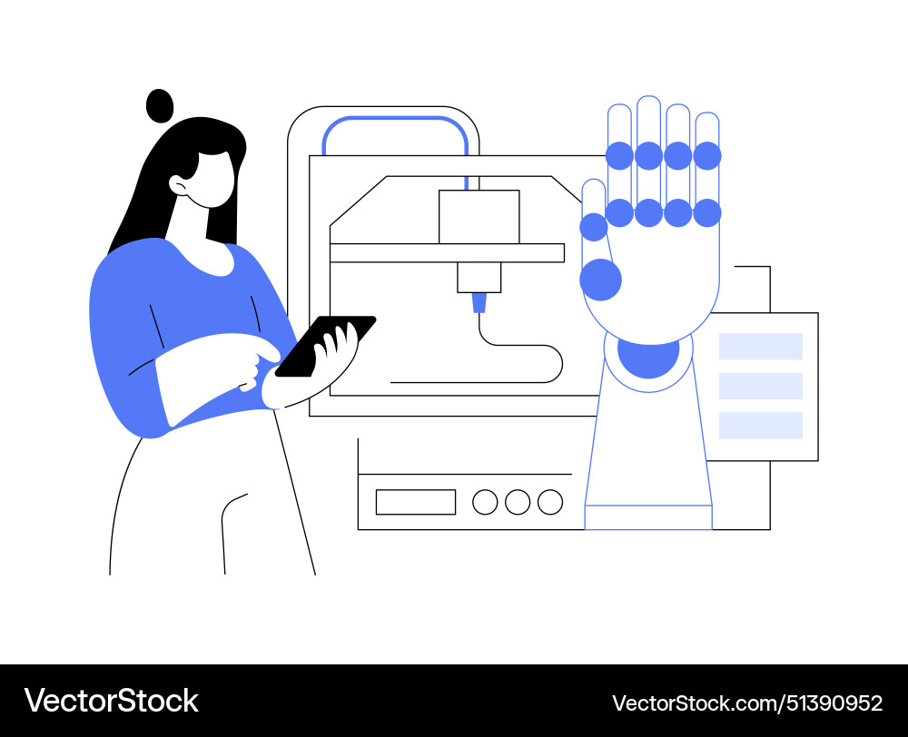 3d printed bionic hand isolated cartoon Royalty Free Vector