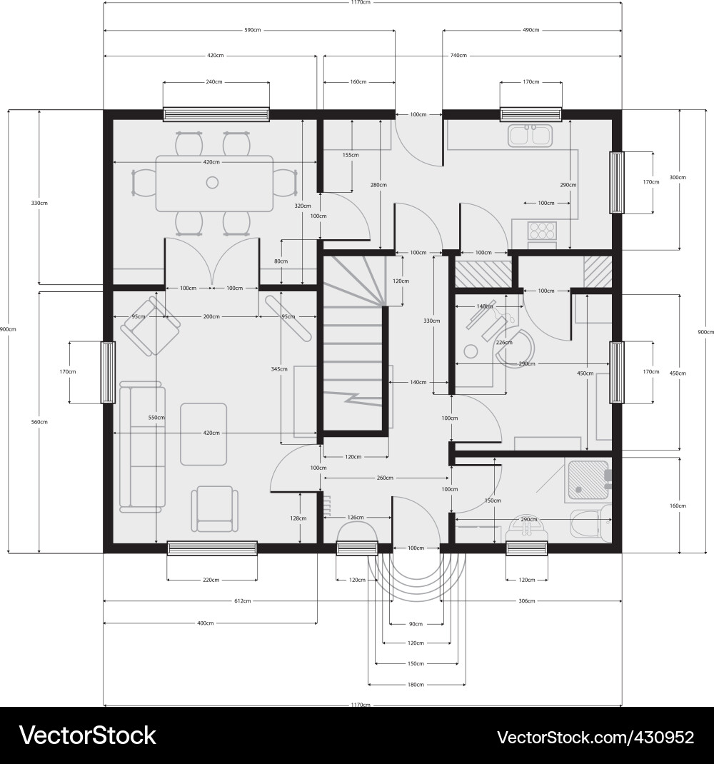 Building plans Royalty Free Vector Image - VectorStock