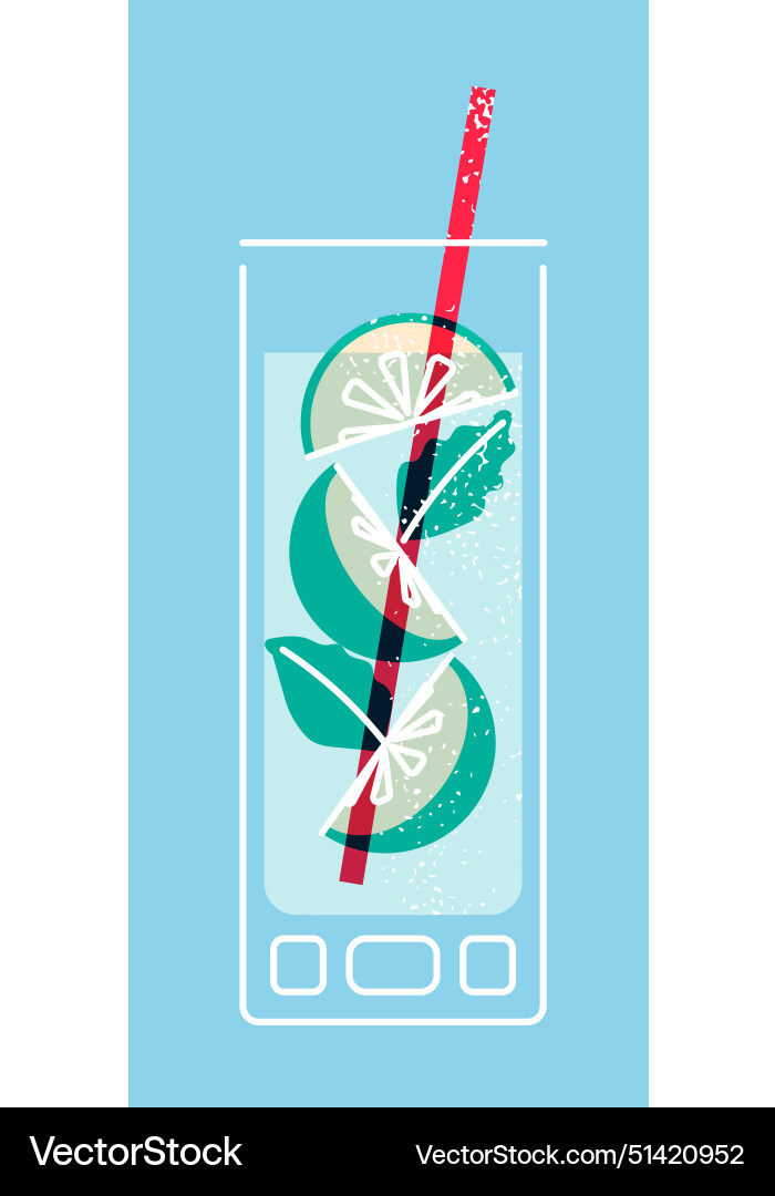 Cocktail glass drink Royalty Free Vector Image