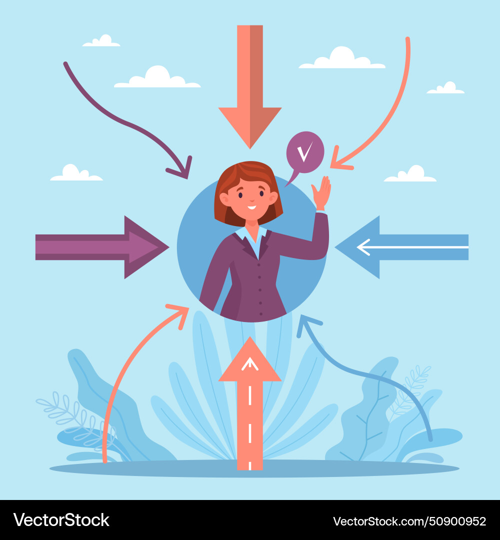 Customer oriented approach to buyer woman Vector Image