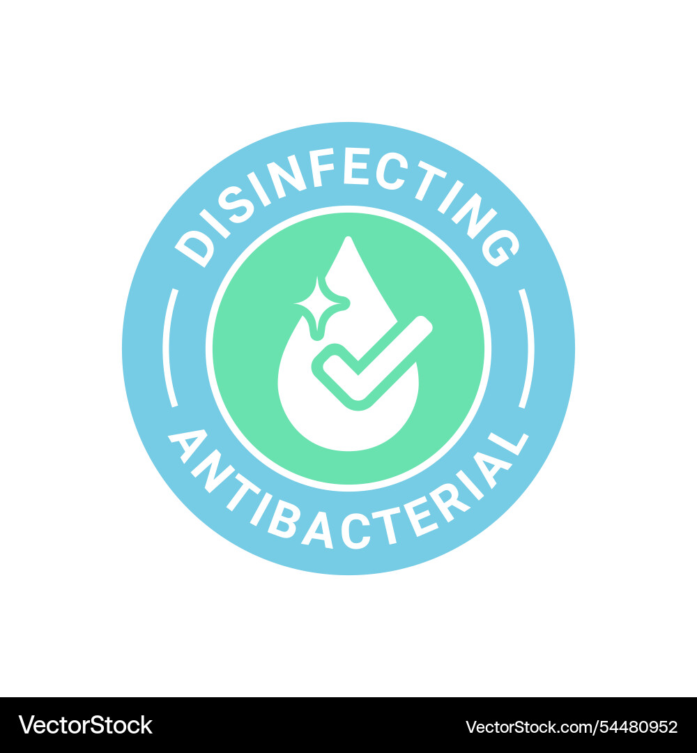 Disinfecting antibacterial badge icon Royalty Free Vector