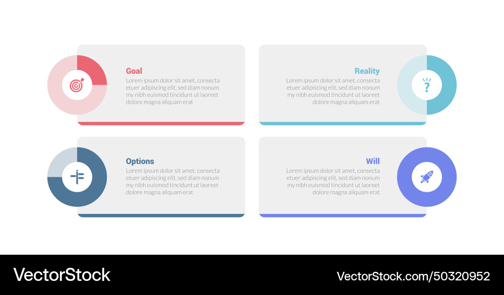Grow coaching model infographics template diagram Vector Image