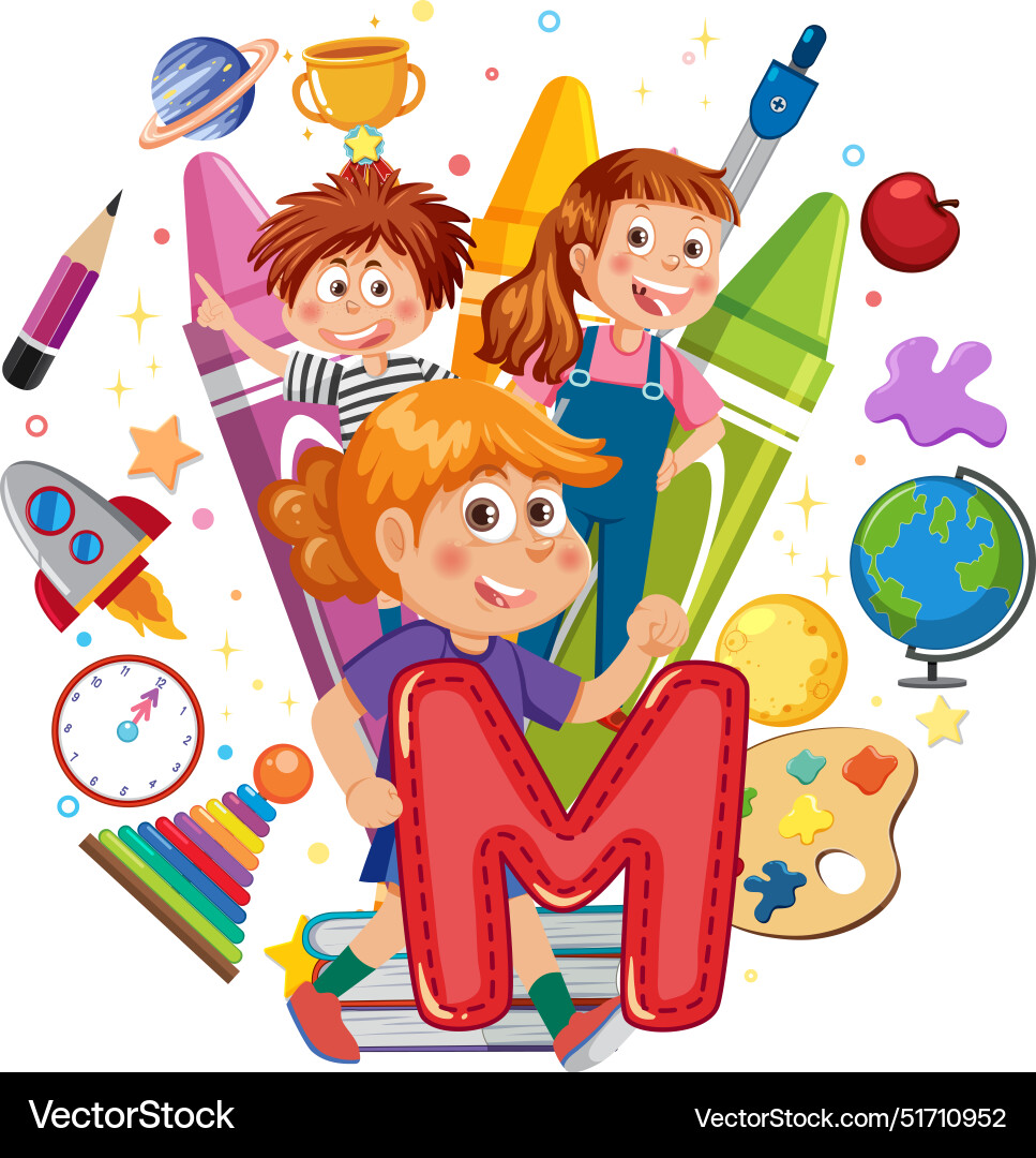 Kids exploring creativity and learning together Vector Image