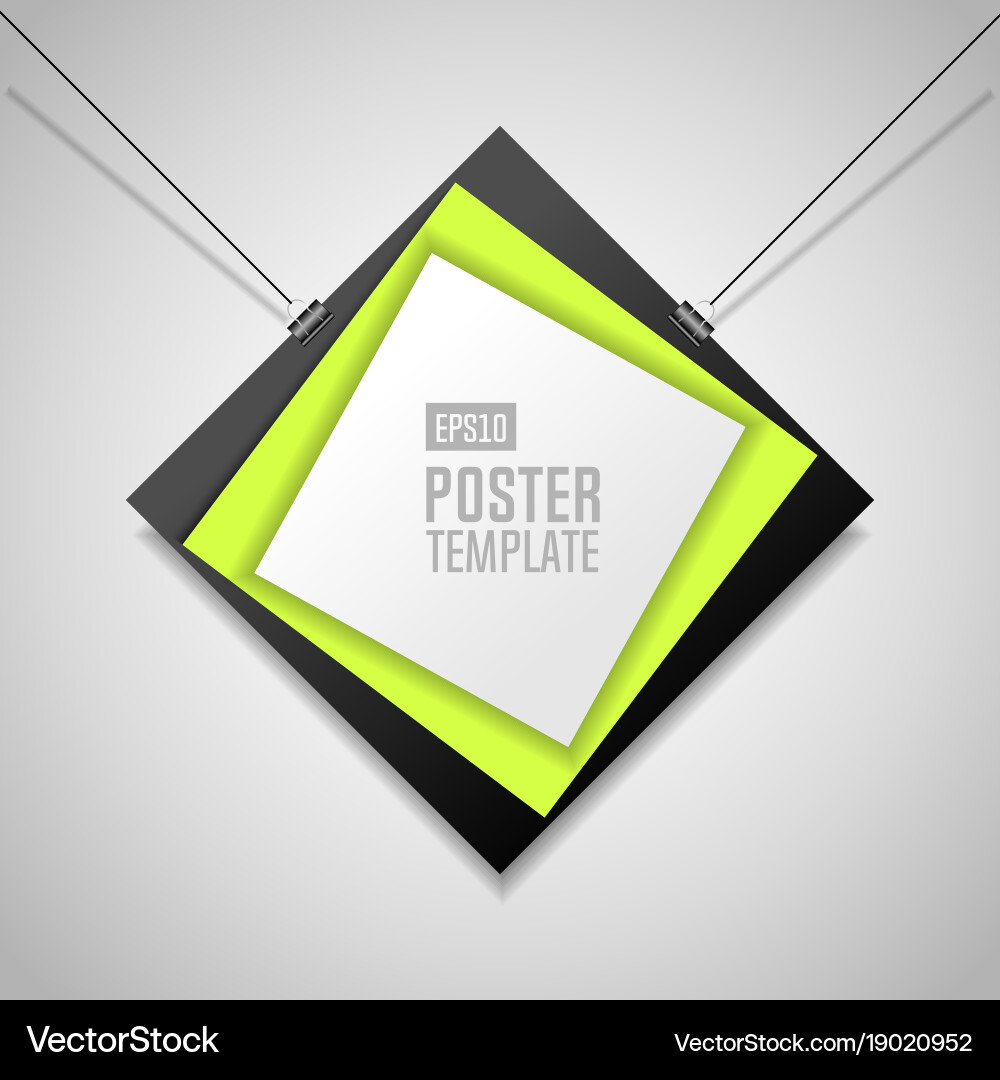 Poster template with clips Royalty Free Vector Image